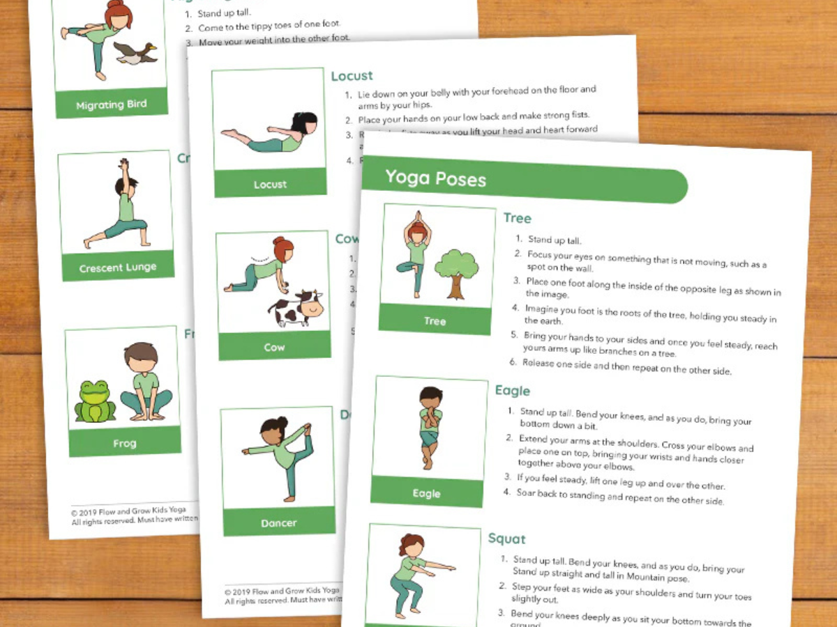 Printable Yoga Poses for Better Flexibility: Simple Guide - Flow and ...