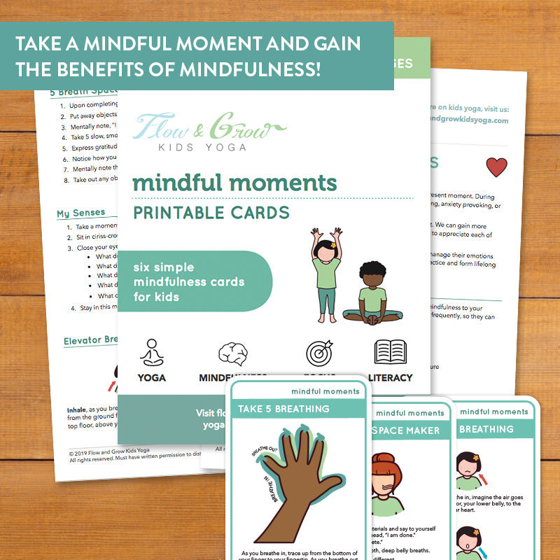 Kids Mindful Moment Printable Card - Flow and Grow Kids Yoga