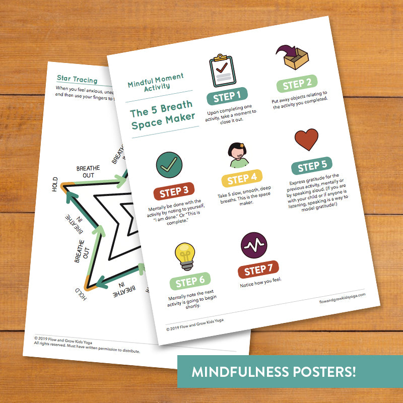 Kids Mindful Moment Printable Card - Flow and Grow Kids Yoga