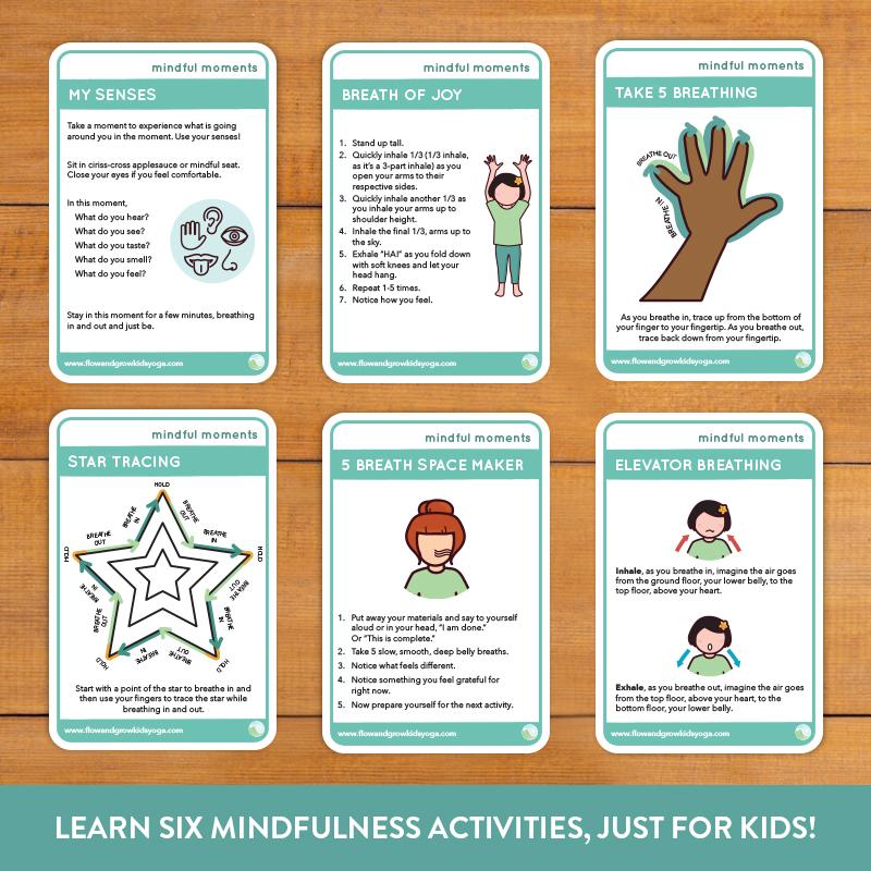 Kids Mindful Moment Printable Card - Flow and Grow Kids Yoga