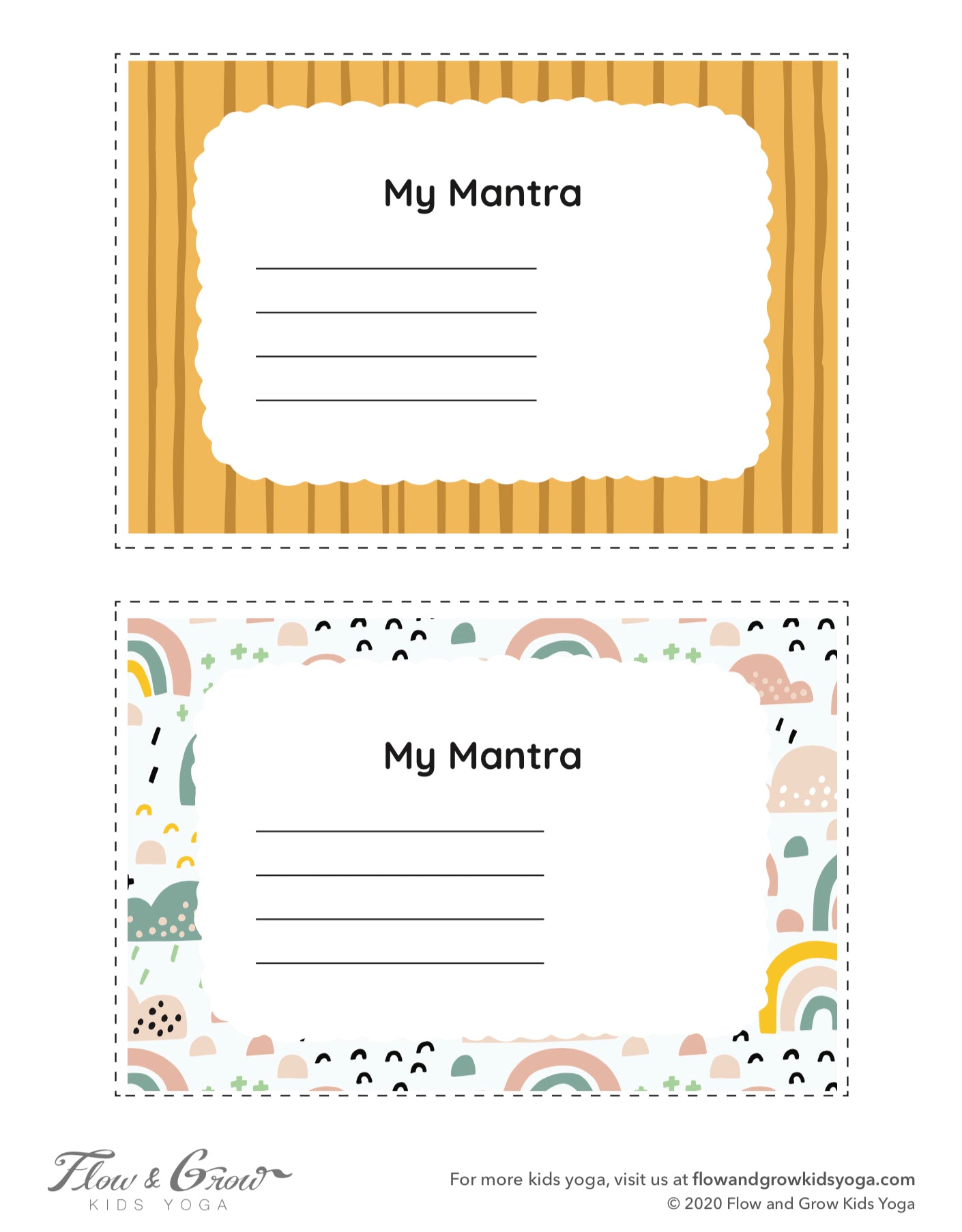 My Mantra Cards | Instant Printable Download - Flow and Grow Kids Yoga