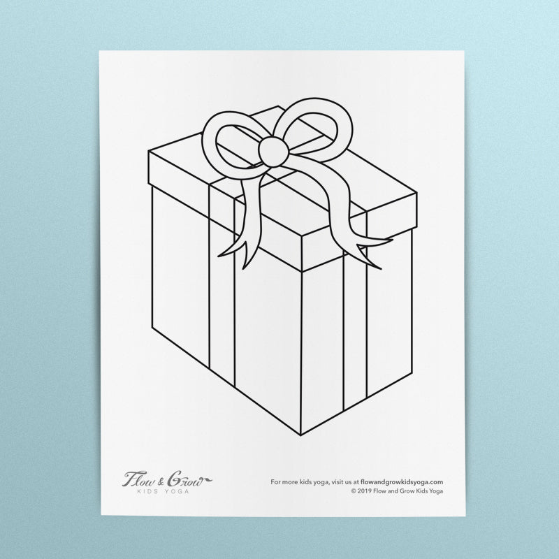 Gift Box Coloring Page for Kids | Instant Download Printable - Flow and ...