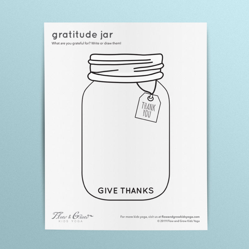 Gratitude Jar Coloring Page - Flow and Grow Kids Yoga