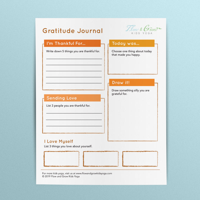 Gratitude Journal Worksheet | Downloadable Printables for Kids - Flow ...