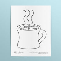 Hot Chocolate Mug Coloring Page for Kids | Instant Download Printable ...