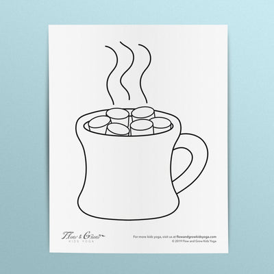 Hot Chocolate Mug Coloring Page for Kids | Instant Download Printable ...