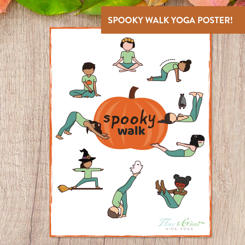 Spooky Halloween yoga poses | yoga games for kids - Flow and Grow Kids Yoga