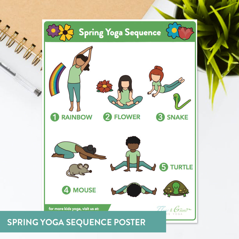 Kids Spring Sequence Yoga Cards | Teach Yoga and Mindfulness - Flow and ...