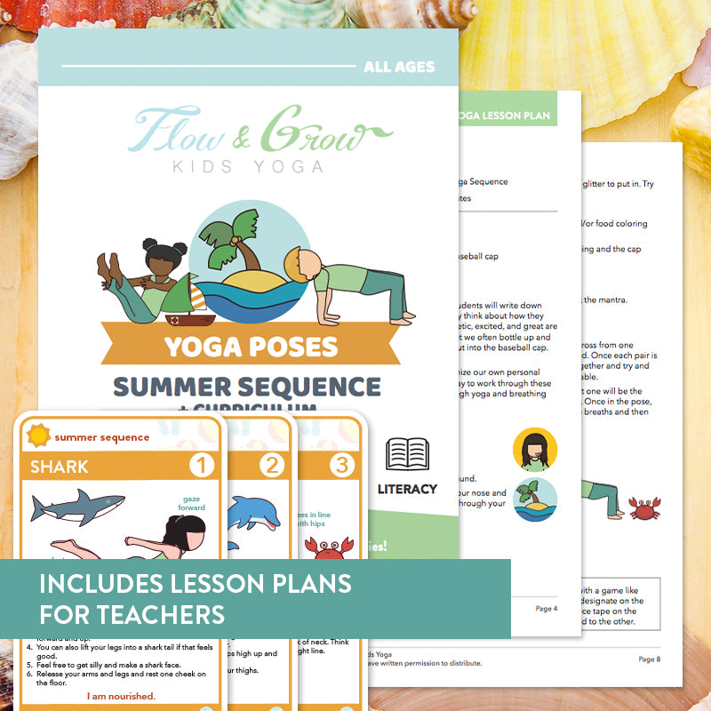 Summer Sequence Yoga Cards Lesson Plans - Flow and Grow Kids Yoga